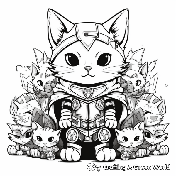 Cat Pack Coloring Pages - Free & Printable!