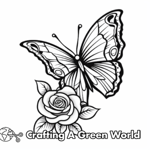 Half Butterfly Half Flower Coloring Pages - Free & Printable!