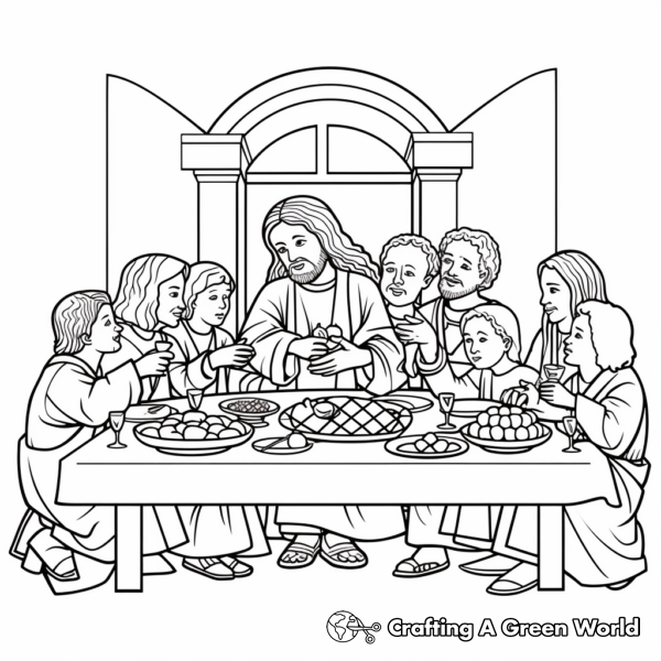 Last Supper Coloring Pages - Free & Printable!
