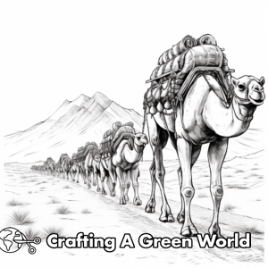 Camel In Desert Coloring Pages - Free & Printable!