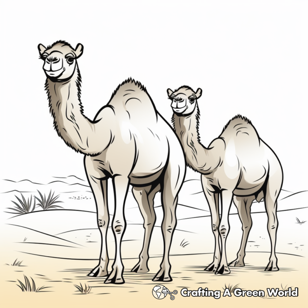 Camel In Desert Coloring Pages - Free & Printable!