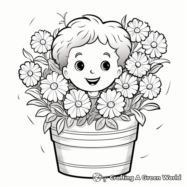 Flower Pot Coloring Pages - Free & Printable!