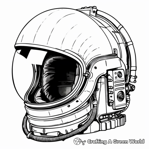 Astronaut Helmet Coloring Pages - Free & Printable!