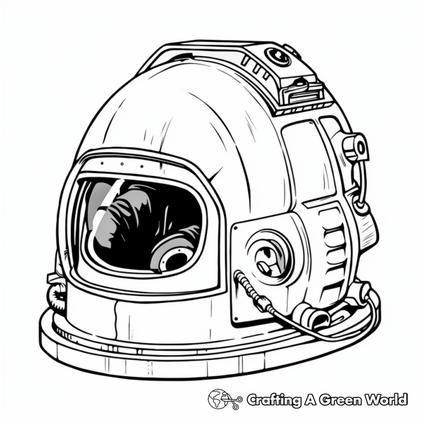 Astronaut Helmet Coloring Pages - Free & Printable!
