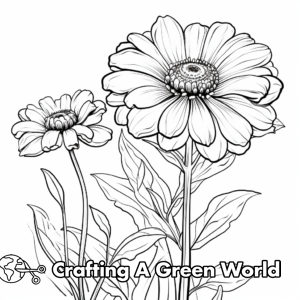 Zinnia Coloring Pages - Free & Printable!