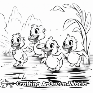 5 Little Ducks Coloring Pages - Free & Printable!