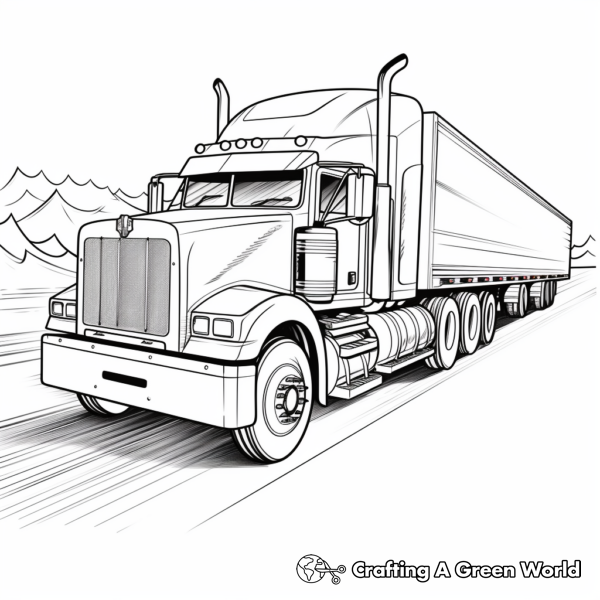 Semi Truck Trailer Coloring Pages - Free & Printable!
