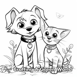 Puppy And Kitten Coloring Pages - Free & Printable!