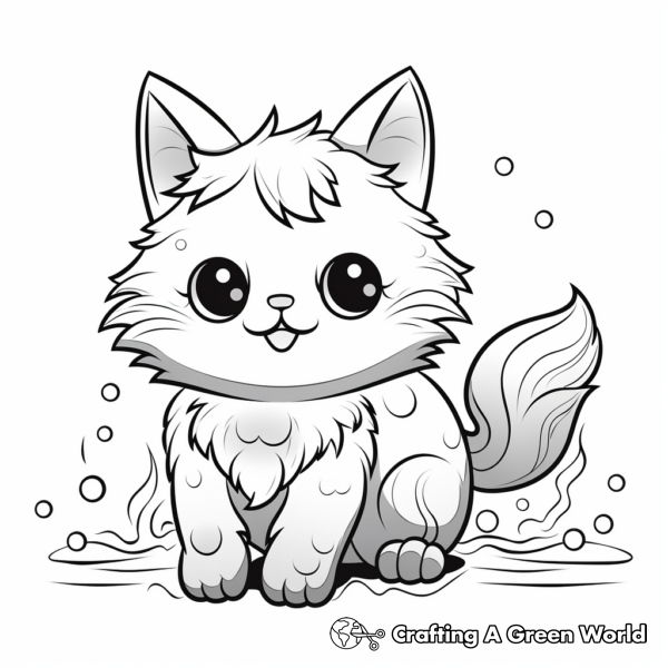 Mermaid Cat Coloring Pages - Free & Printable!