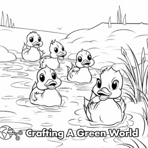 5 Little Ducks Coloring Pages - Free & Printable!