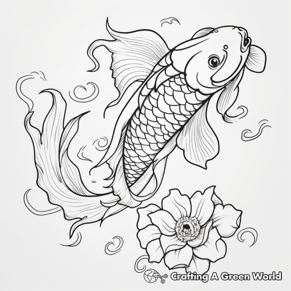 Adult Koi Coloring Pages - Free & Printable!