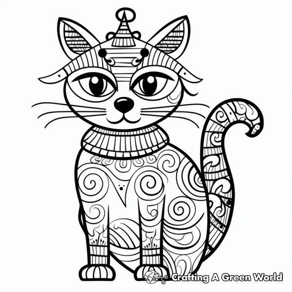 Christmas Cat Coloring Pages - Free & Printable!