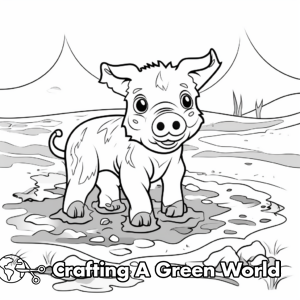 Pig In Mud Coloring Pages - Free & Printable!