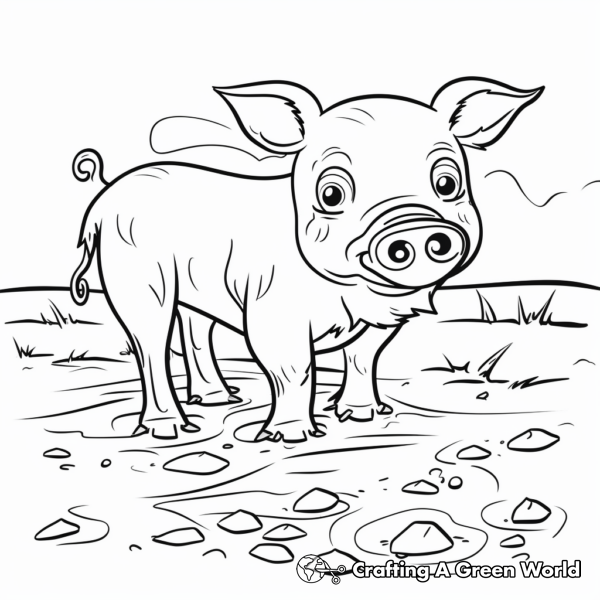 Pig In Mud Coloring Pages - Free & Printable!