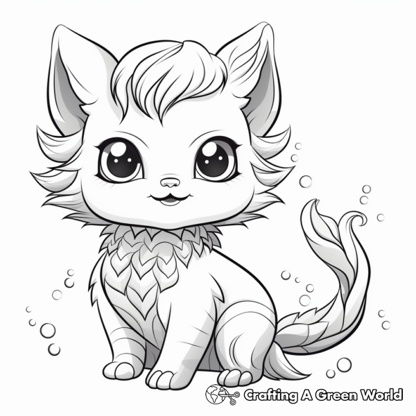 Mermaid Cat Coloring Pages - Free & Printable!