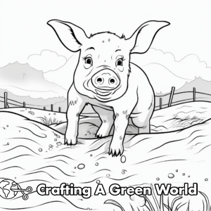 Pig In Mud Coloring Pages - Free & Printable!