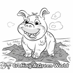Pig In Mud Coloring Pages - Free & Printable!