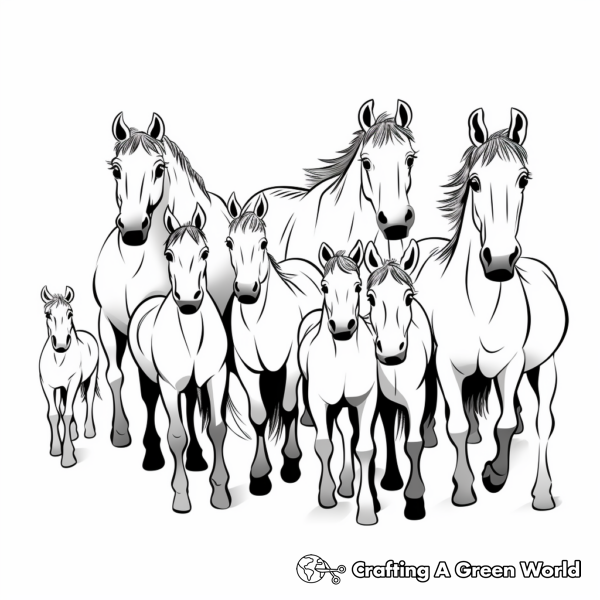 Herd Of Horses Coloring Pages - Free & Printable!