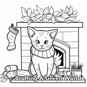 Christmas Cat Coloring Pages - Free & Printable!