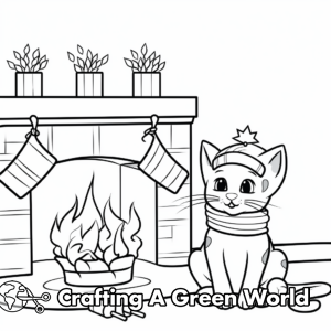 Christmas Cat Coloring Pages - Free & Printable!