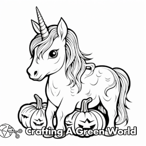 Unicorn Pumpkin Coloring Pages - Free & Printable!