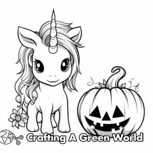 Unicorn Pumpkin Coloring Pages - Free & Printable!