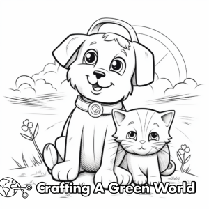 Dog And Cat Coloring Pages - Free & Printable!