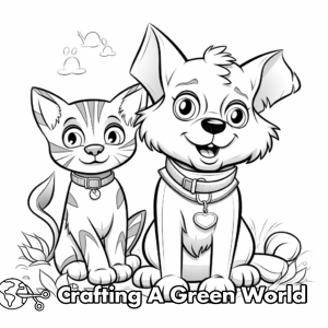 Dog And Cat Coloring Pages - Free & Printable!