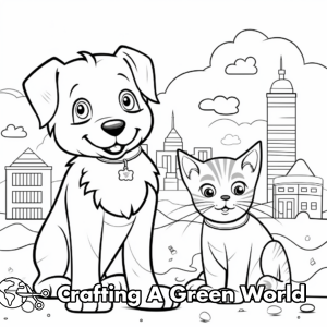 Dog And Cat Coloring Pages - Free & Printable!