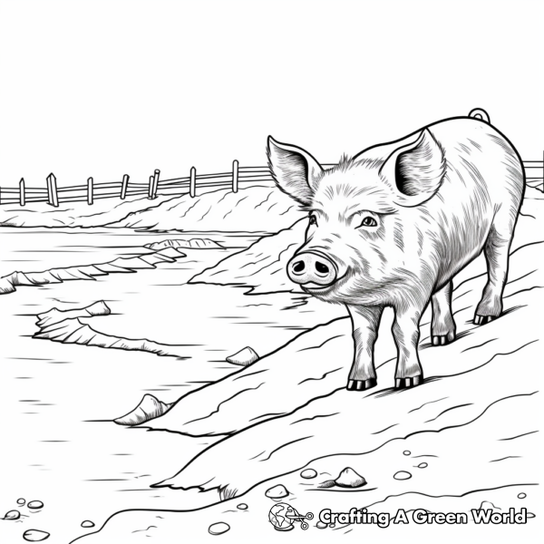 Pig In Mud Coloring Pages - Free & Printable!