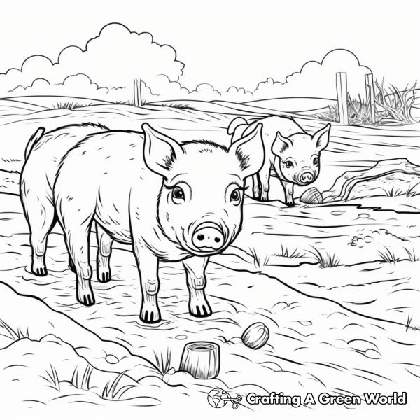 Pig In Mud Coloring Pages - Free & Printable!