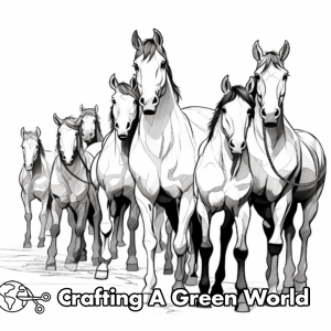 Herd Of Horses Coloring Pages - Free & Printable!