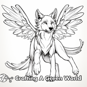 Flying Winged Wolf Coloring Pages - Free & Printable!