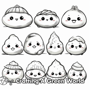 Dumpling Coloring Pages - Free & Printable!