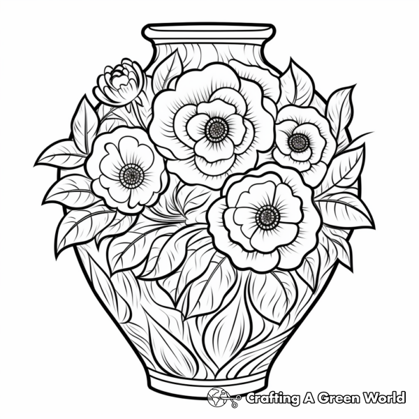 Vase Of Flowers Coloring Pages - Free & Printable!