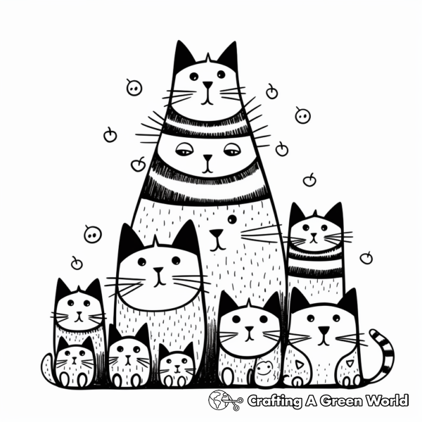 Christmas Cat Coloring Pages - Free & Printable!