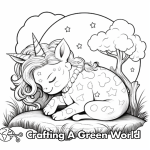 Sleeping Unicorn Coloring Pages - Free & Printable!