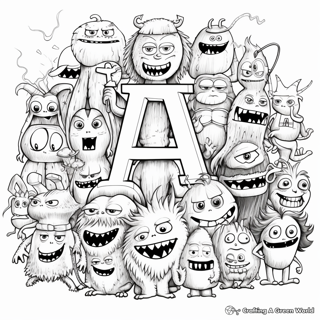 Alphabet For Kindergarten Coloring Pages - Free & Printable!