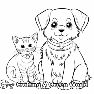 Puppy And Kitten Coloring Pages - Free & Printable!