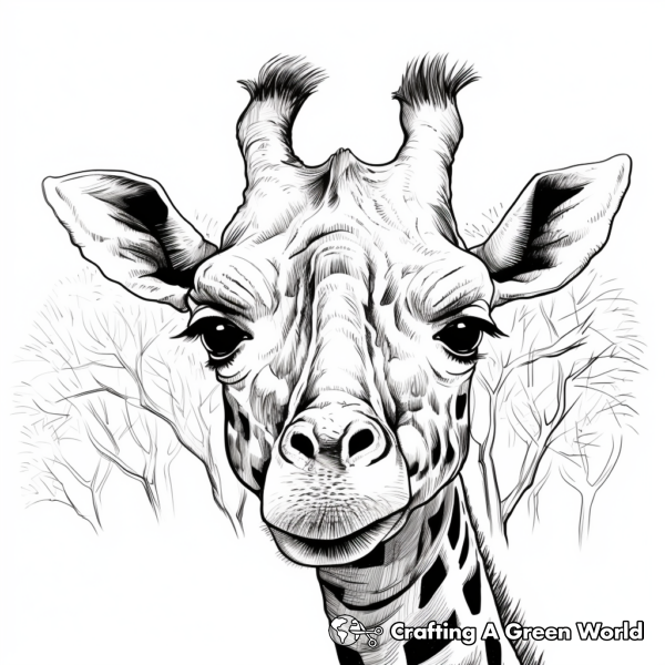 Giraffe Head Coloring Pages - Free & Printable!