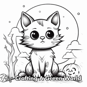 Halloween Cat Coloring Pages - Free & Printable!