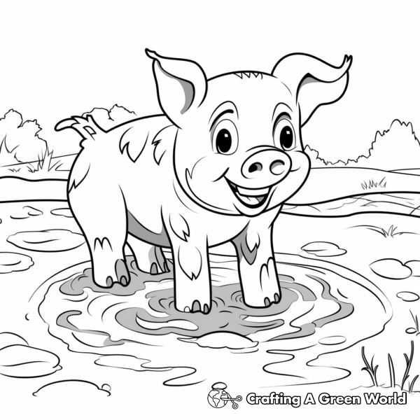 Pig In Mud Coloring Pages - Free & Printable!