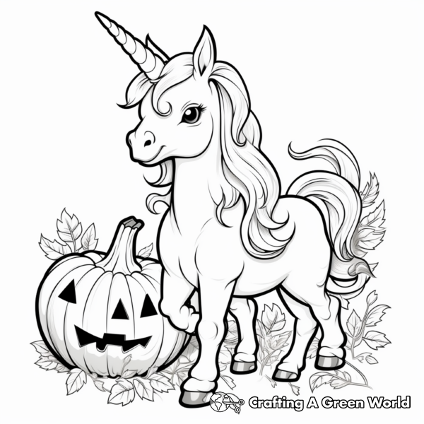 Unicorn Pumpkin Coloring Pages - Free & Printable!