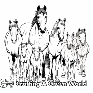 Herd Of Horses Coloring Pages - Free & Printable!