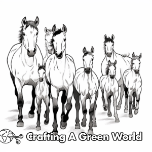 Herd Of Horses Coloring Pages - Free & Printable!