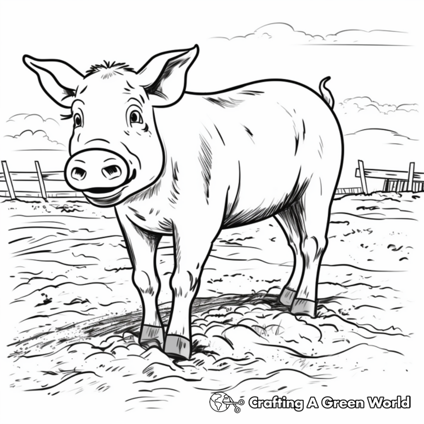 Pig In Mud Coloring Pages - Free & Printable!