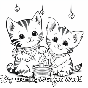 Christmas Cat Coloring Pages - Free & Printable!