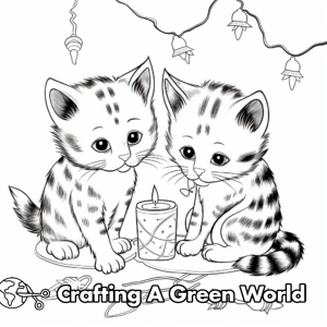 Christmas Cat Coloring Pages - Free & Printable!