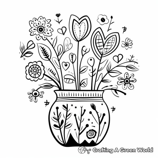 Vase Of Flowers Coloring Pages - Free & Printable!