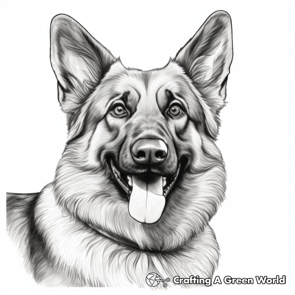 Realistic German Shepherd Coloring Pages - Free & Printable!